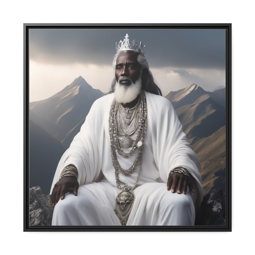 Obatala Art on Canvas Oversized | Orisha God Painting | African God ...