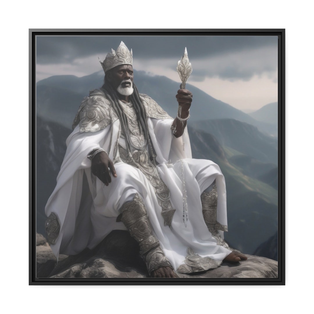 Obatala Art on Canvas Oversized Orisha God Painting African God Canvas ...
