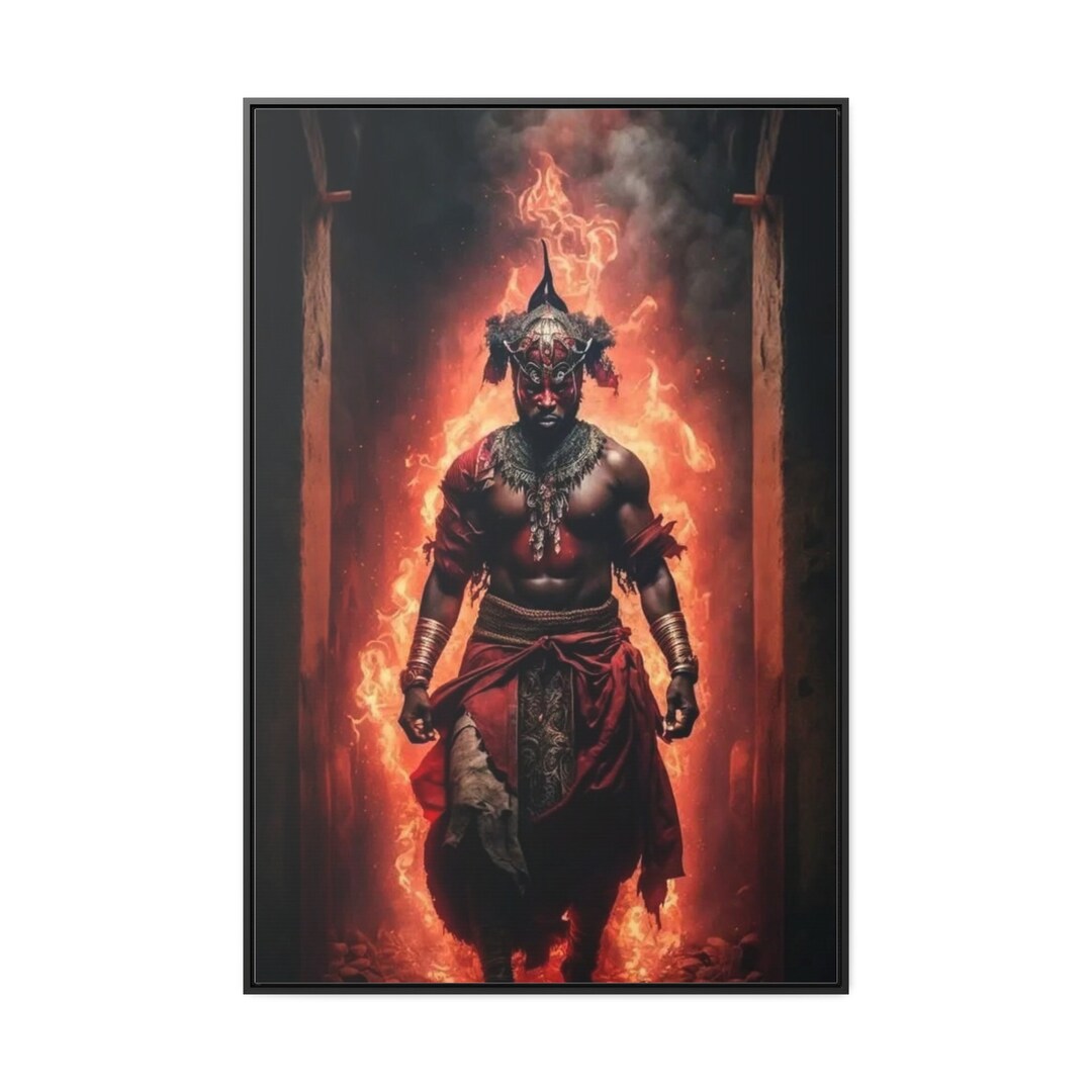 Shango Art on Canvas Oversized | Orisha God Painting | African God ...