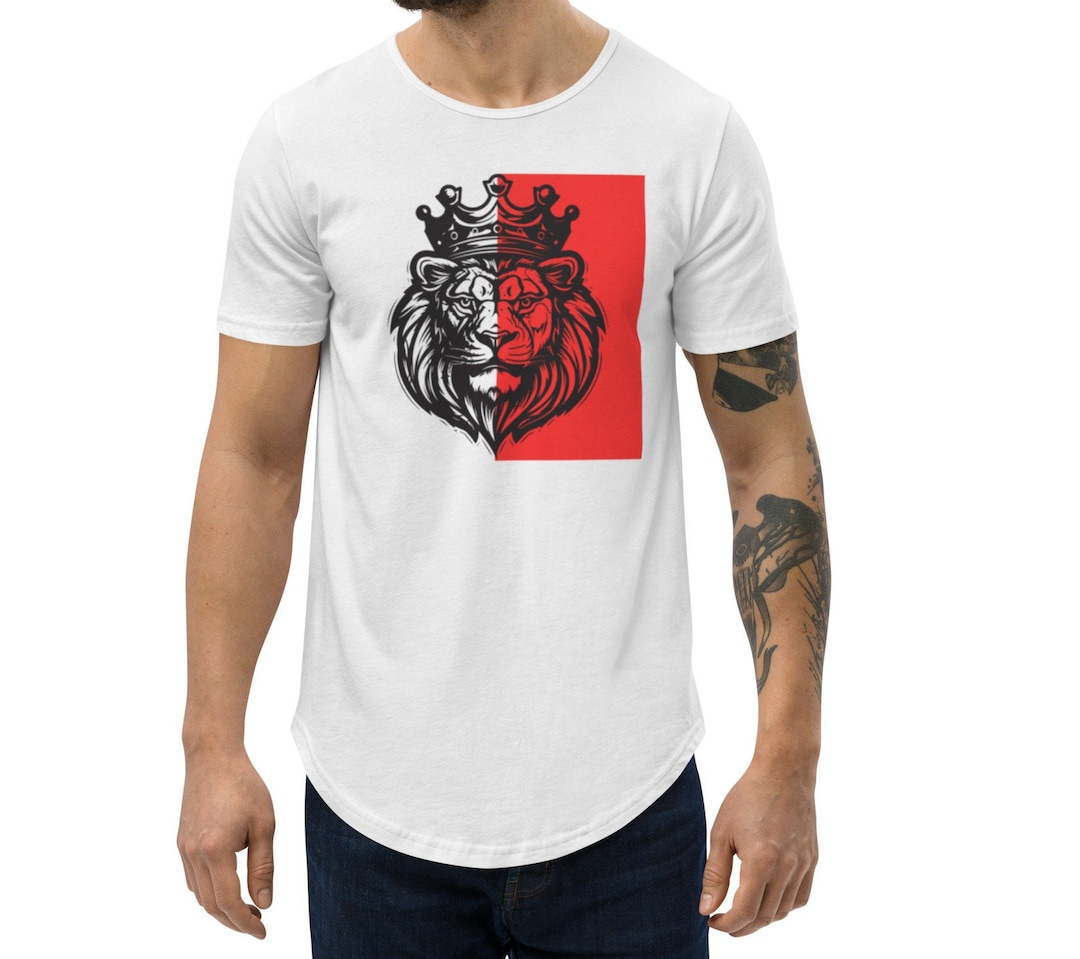 Shango T-shirt Men's Curved, Shango Shirt, Orisha Apparel, Lion Shirt ...