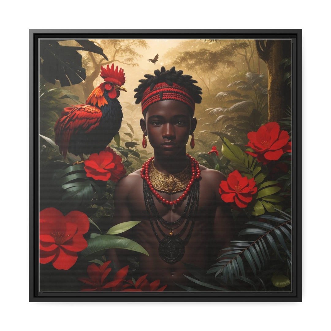 Elegua Eshu Art on Canvas | Orisha God Painting | African God Canvas | Eshu Canvas| Elegua ...