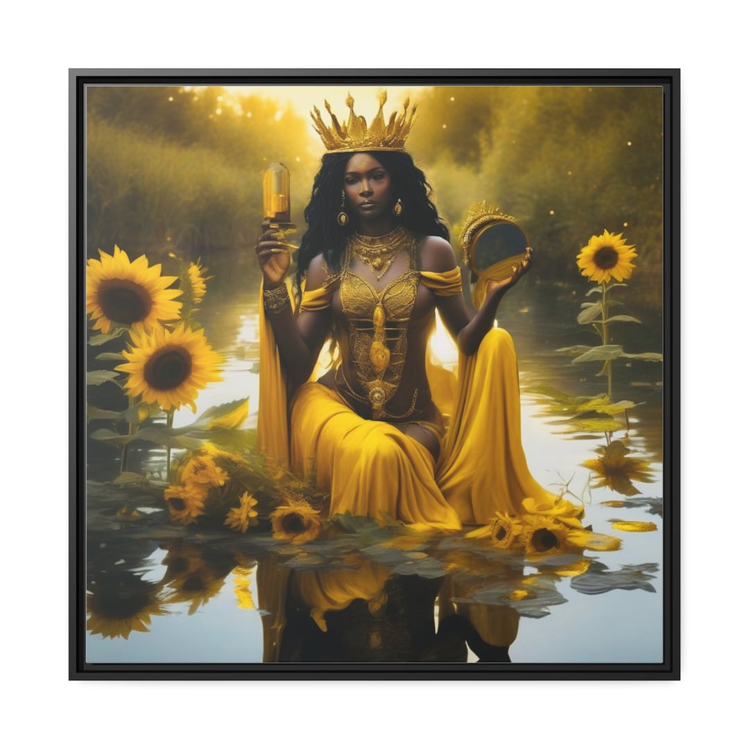 Oshun Art on Canvas Oversized Goddess Painting African Goddess Canvas ...
