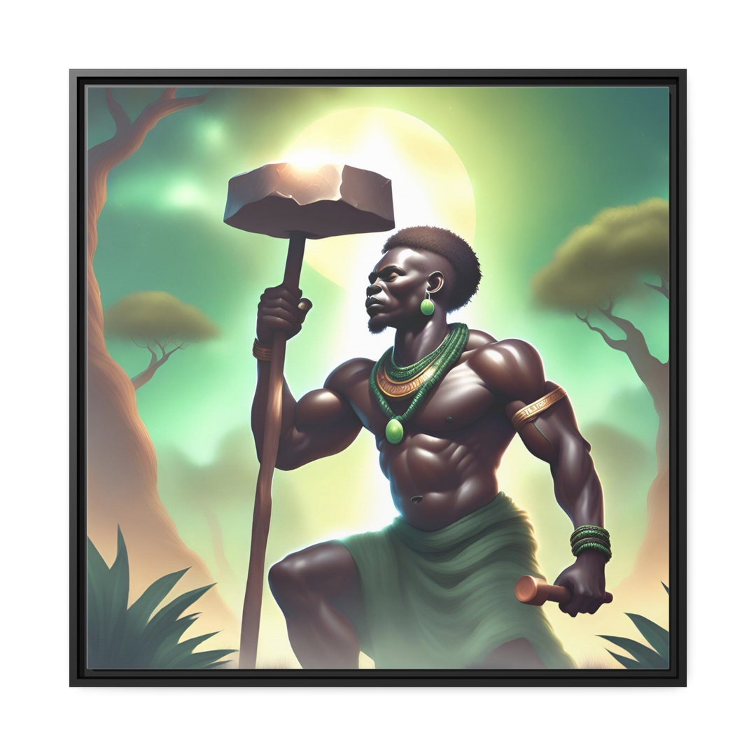 Eco-friendly Oggun Matte Canvas, Oggun Art on Canvas | Orisha Painting ...