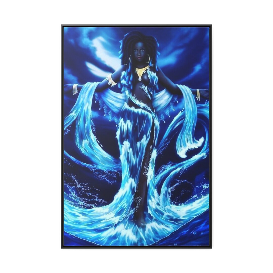 Yemaya Art on Canvas Oversized | Orisha Goddess Painting | African ...