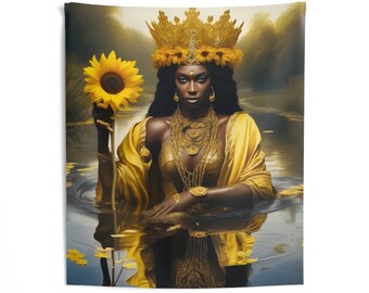Tapestry Oshun Panel De Trono Regla De Ocha Wall Art Print Wall Art ...
