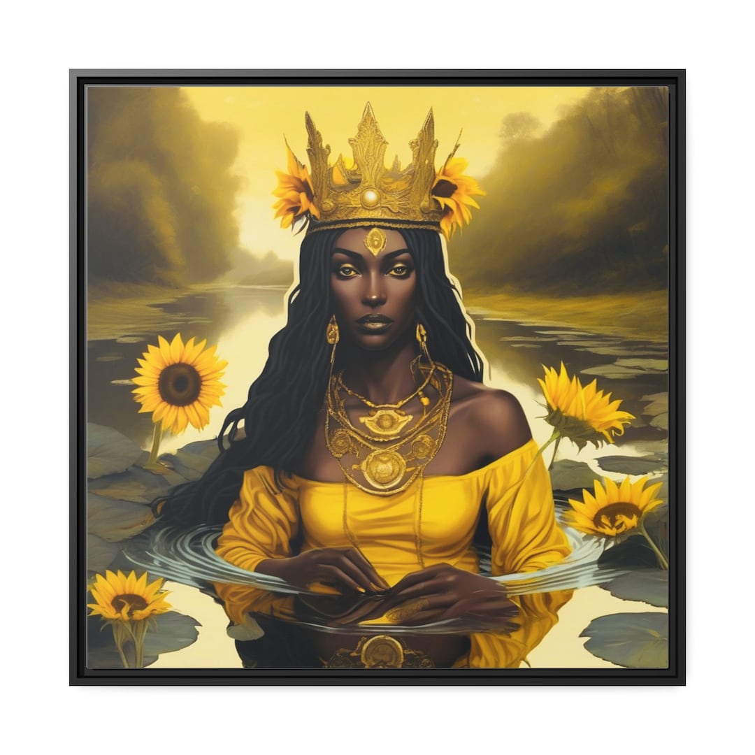 Oshun Art on Canvas Oversized | Goddess Painting | African Goddess Canvas | Oshun Canvas| Ochun ...