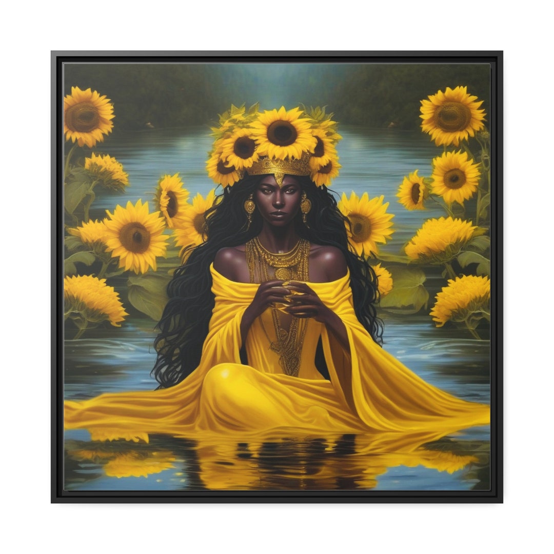 Oshun Art on Canvas Oversized Goddess Painting African Goddess Canvas ...