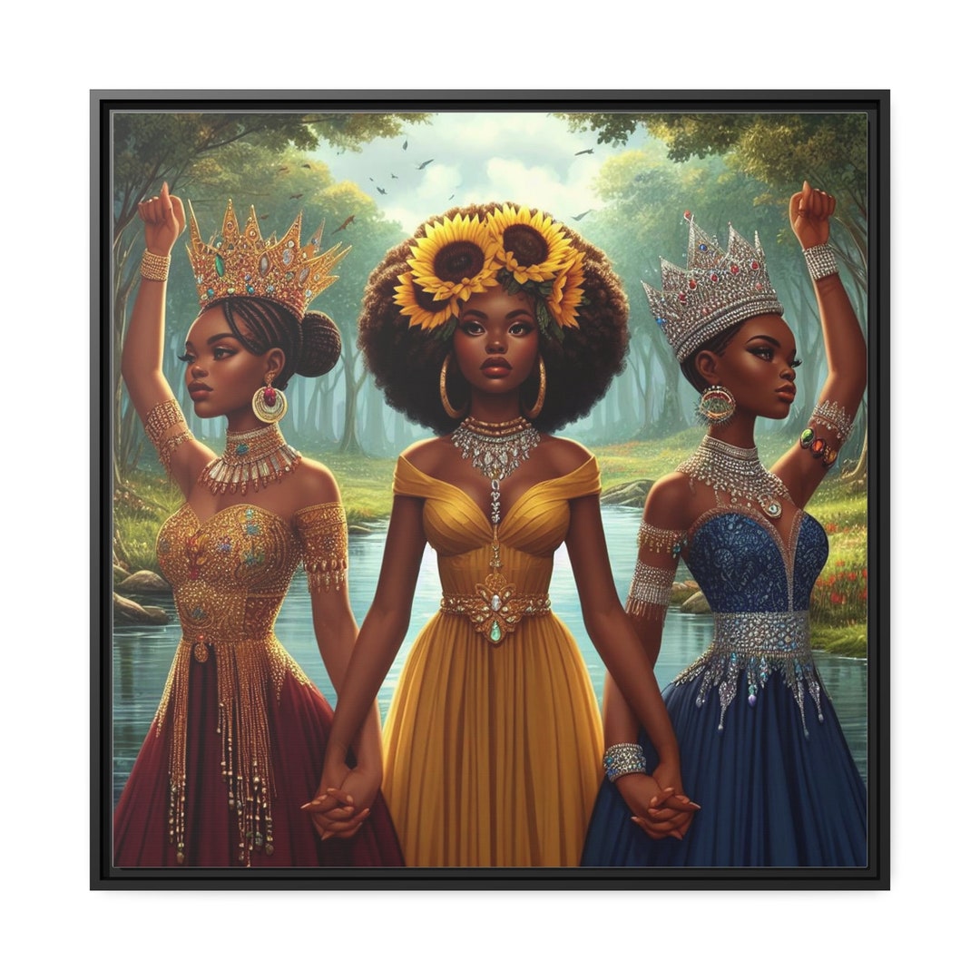 Lienzo del trío sagrado: Oshun, Oya y Yemaya, Pintura de Orisha, Lienzo ...