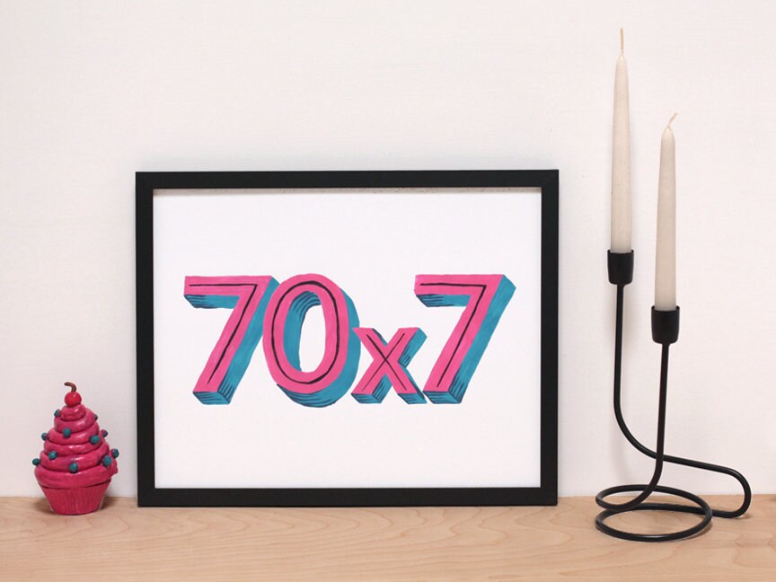 70 X 7 Forgiveness From Matthew 18:21-22 NKJV, Christian Wall Art ...