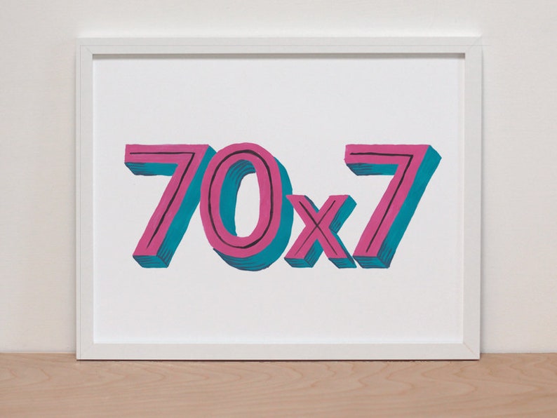 70 X 7 Forgiveness From Matthew 18:21-22 NKJV, Christian Wall Art ...