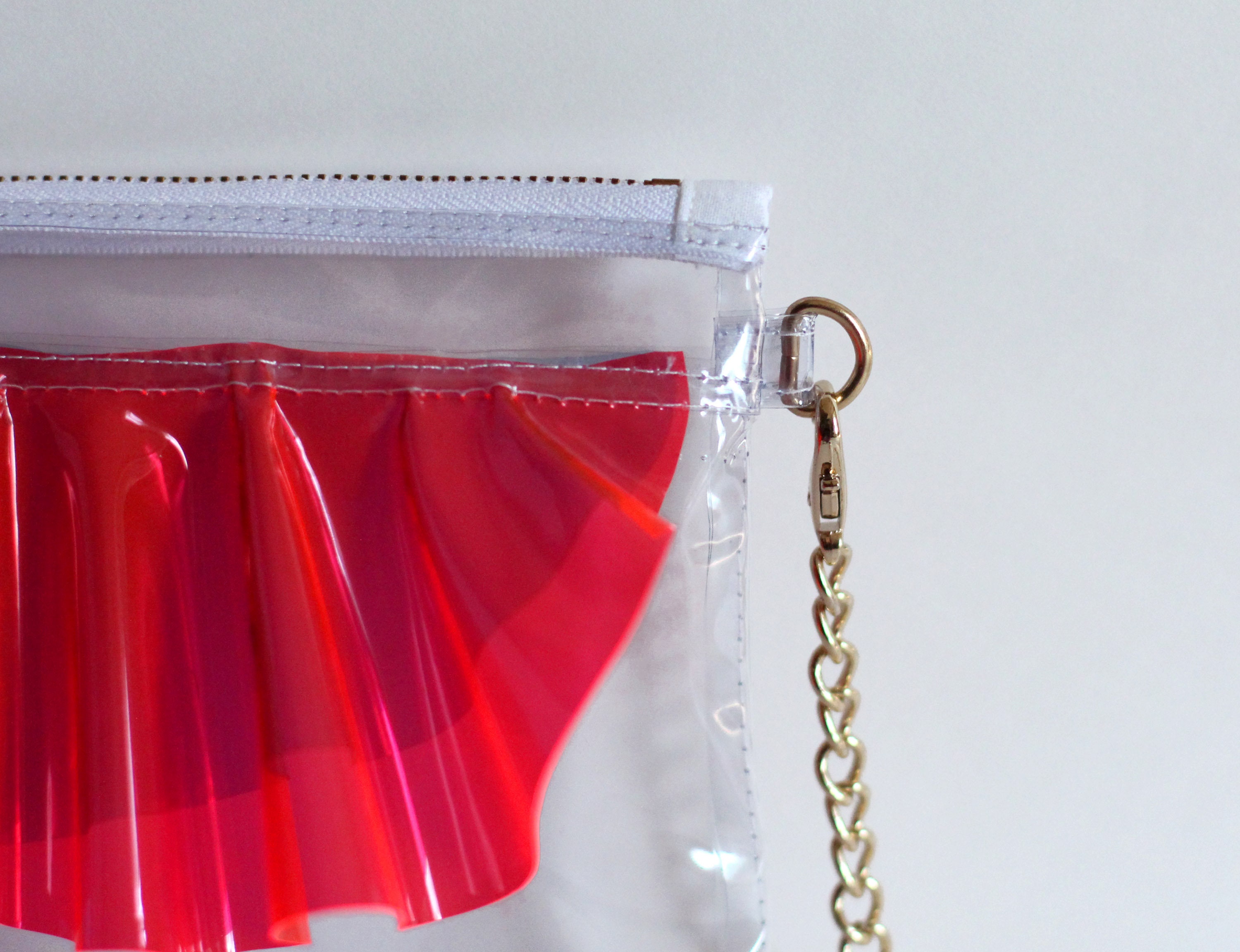 Blue and Red Ruffle Clear Crossbody Bag - Etsy