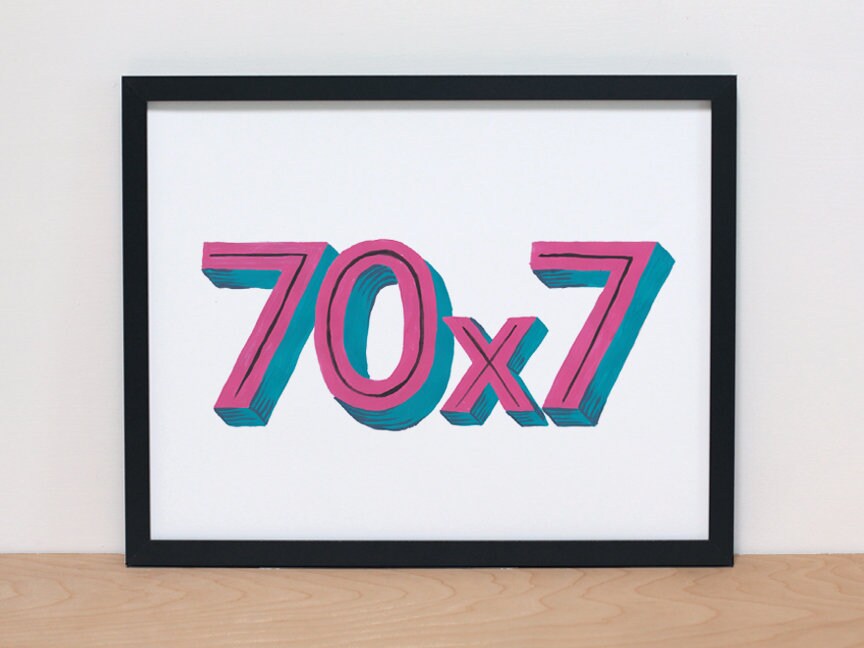 70 X 7 Forgiveness From Matthew 18:21-22 NKJV, Christian Wall Art ...