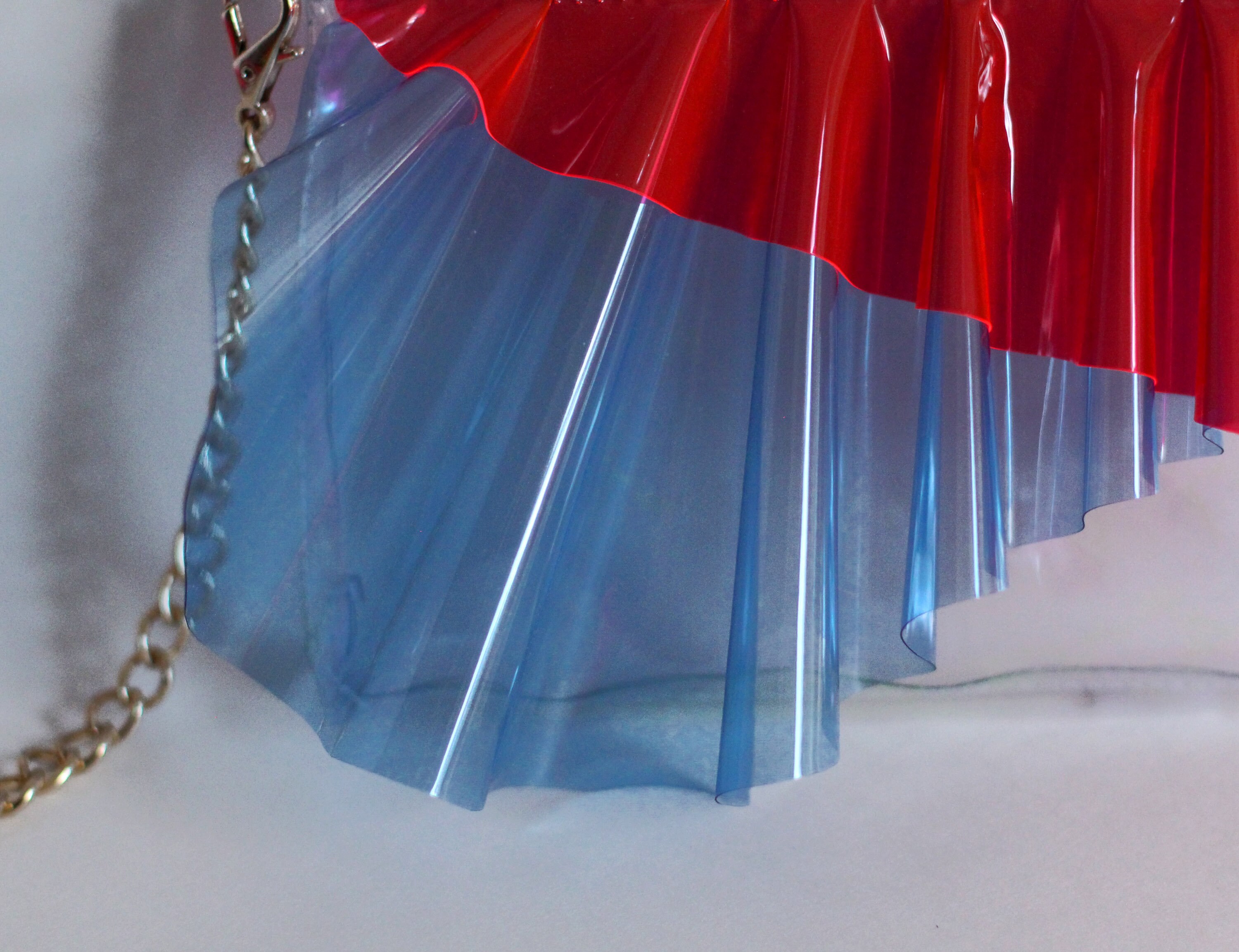 Blue and Red Ruffle Clear Crossbody Bag - Etsy