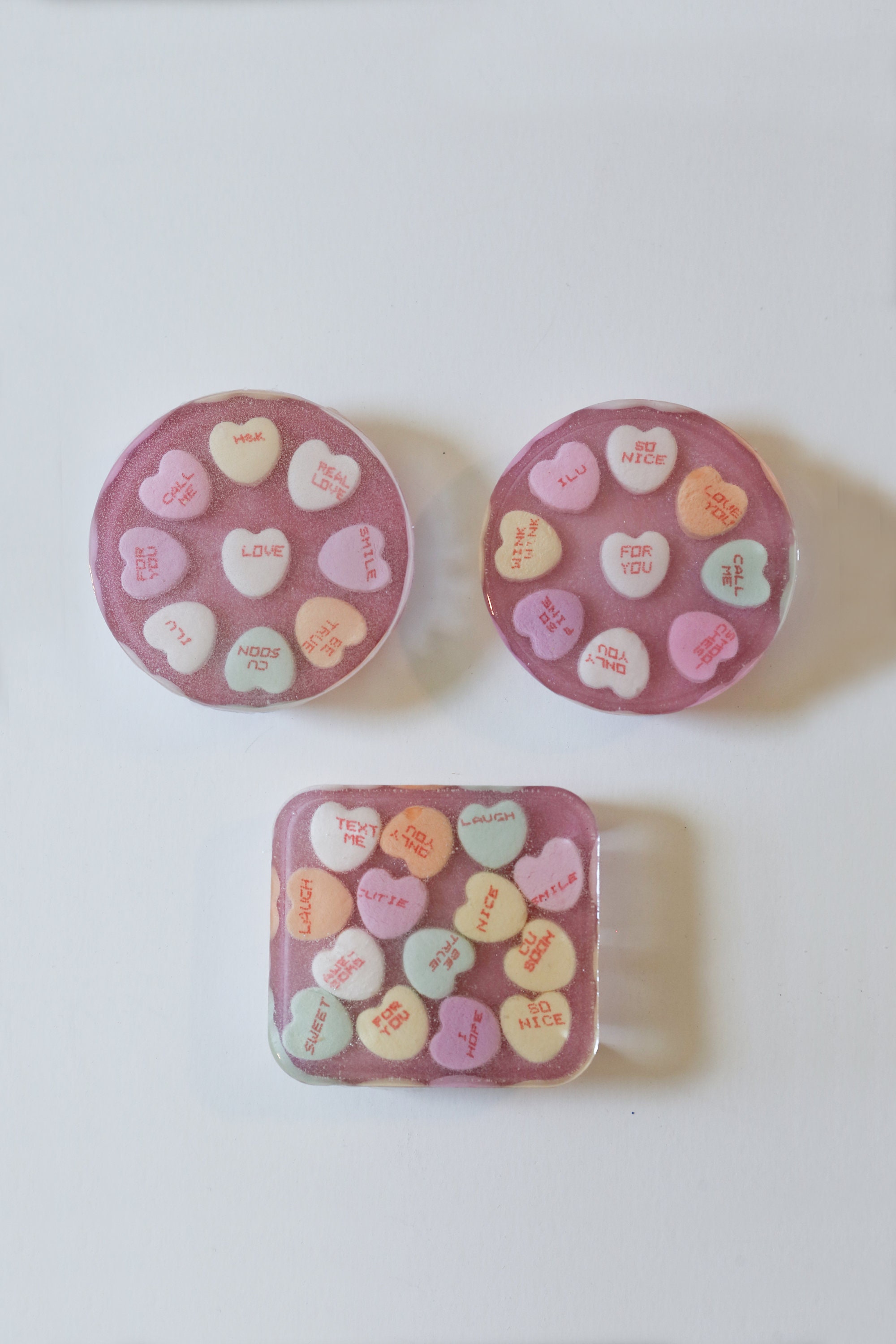 Resin Tile / Coaster: Real Candy Sweethearts for | Etsy