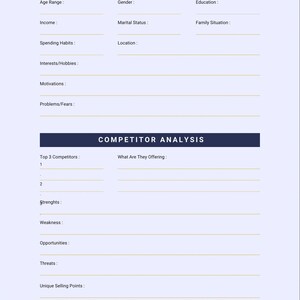 Business Plan Worksheets - Etsy