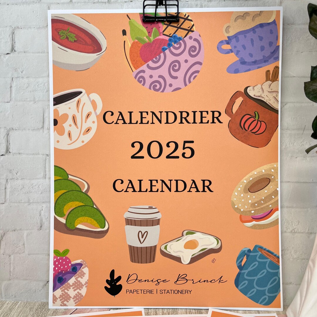 Wall Calendar 2025, Printed on 100% Recycled Paper. Coffee & Food ...