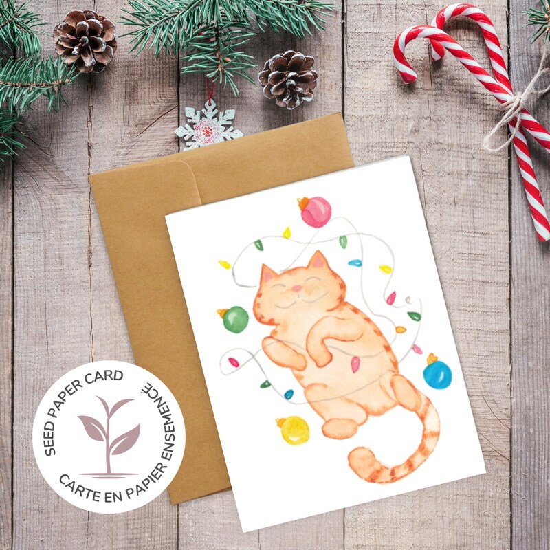 Christmas Cat Card - Etsy
