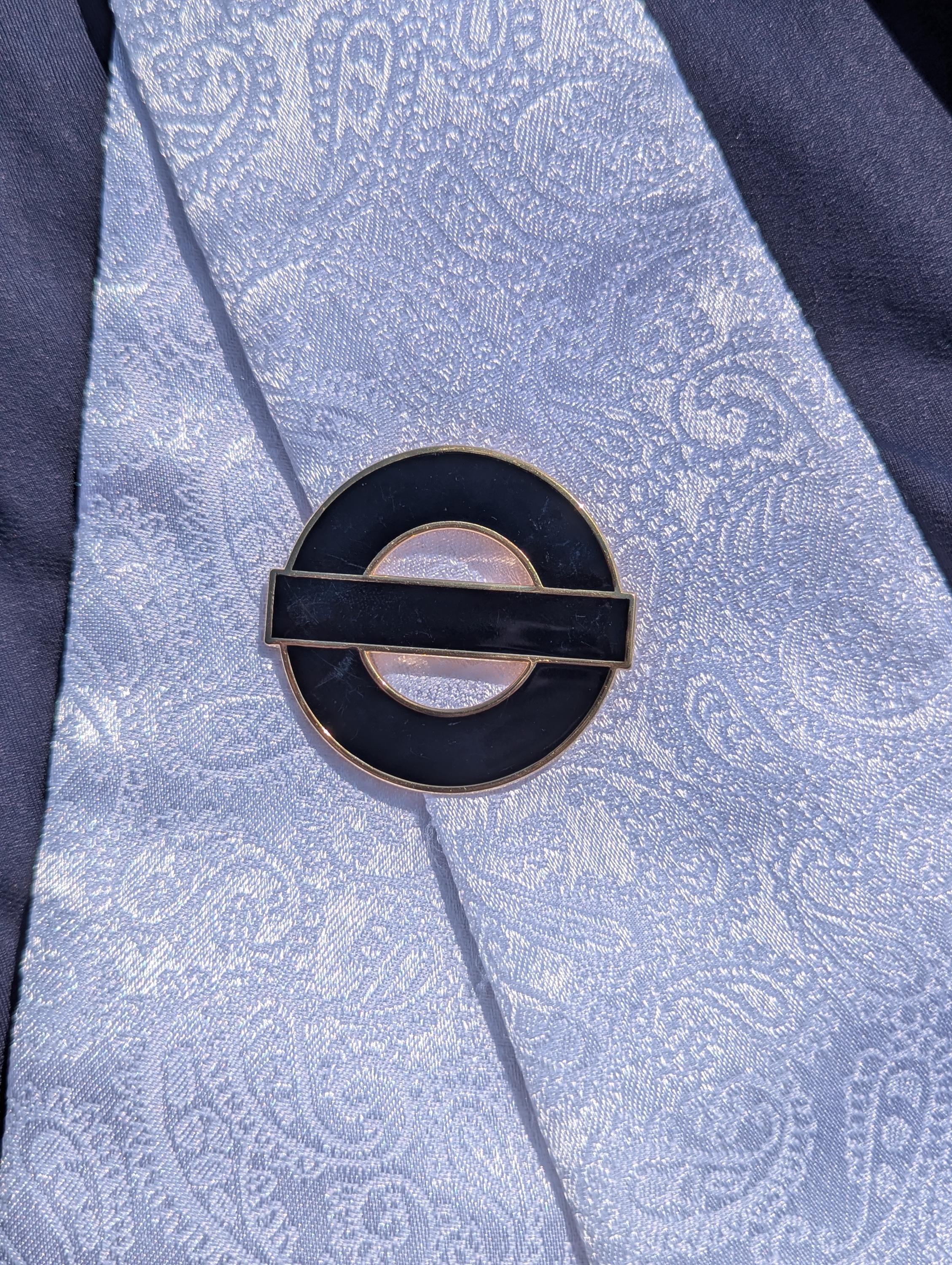 Black Circular Stock Tie Pin - Etsy