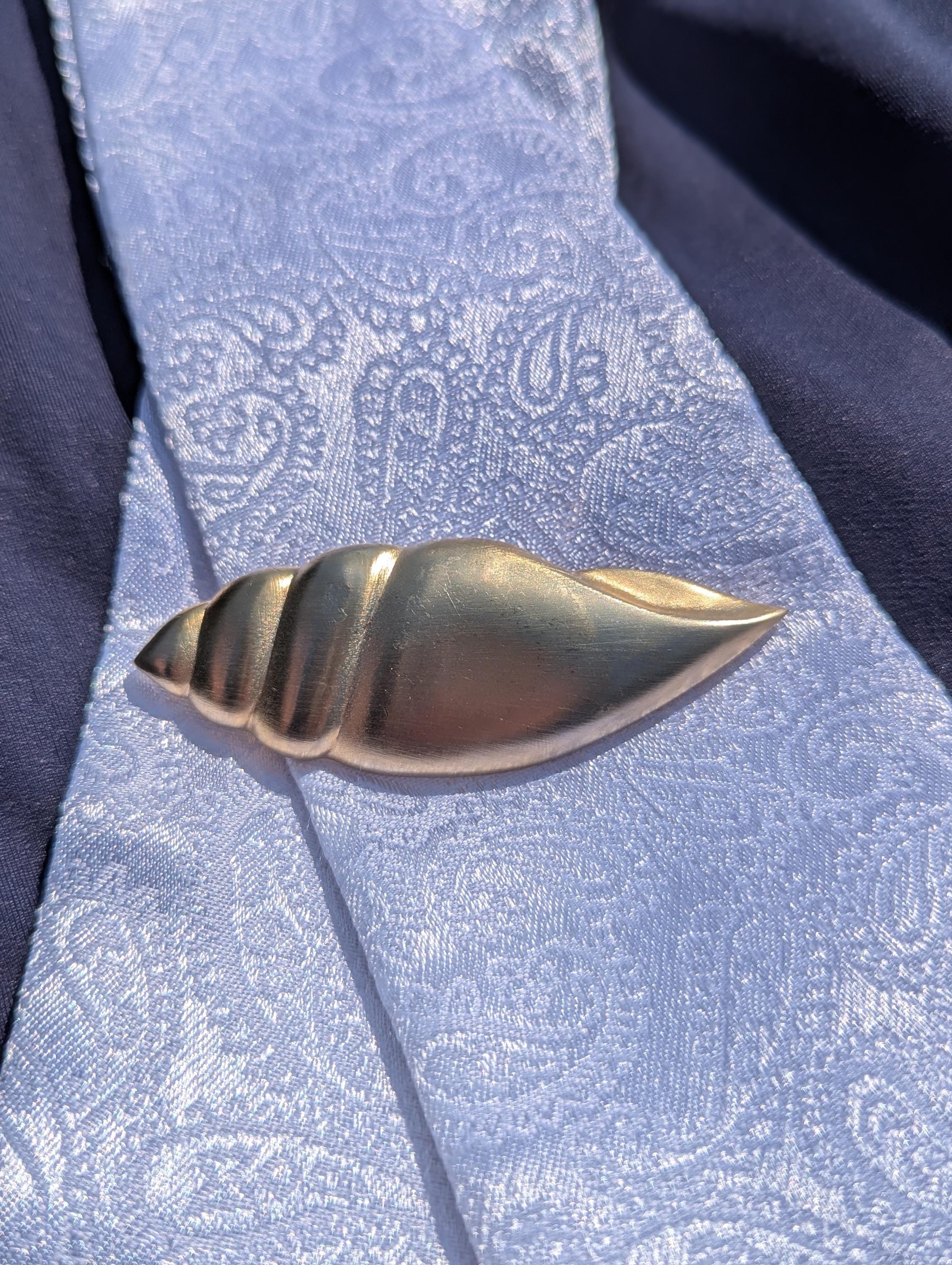 Gold Seashell Stock Tie Pin - Etsy