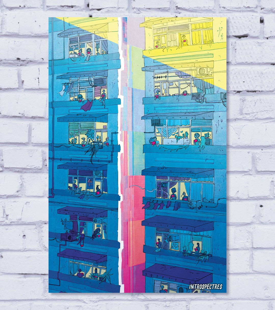 Blue Apartment Complex - Original 11 X 17 Art Print - Etsy