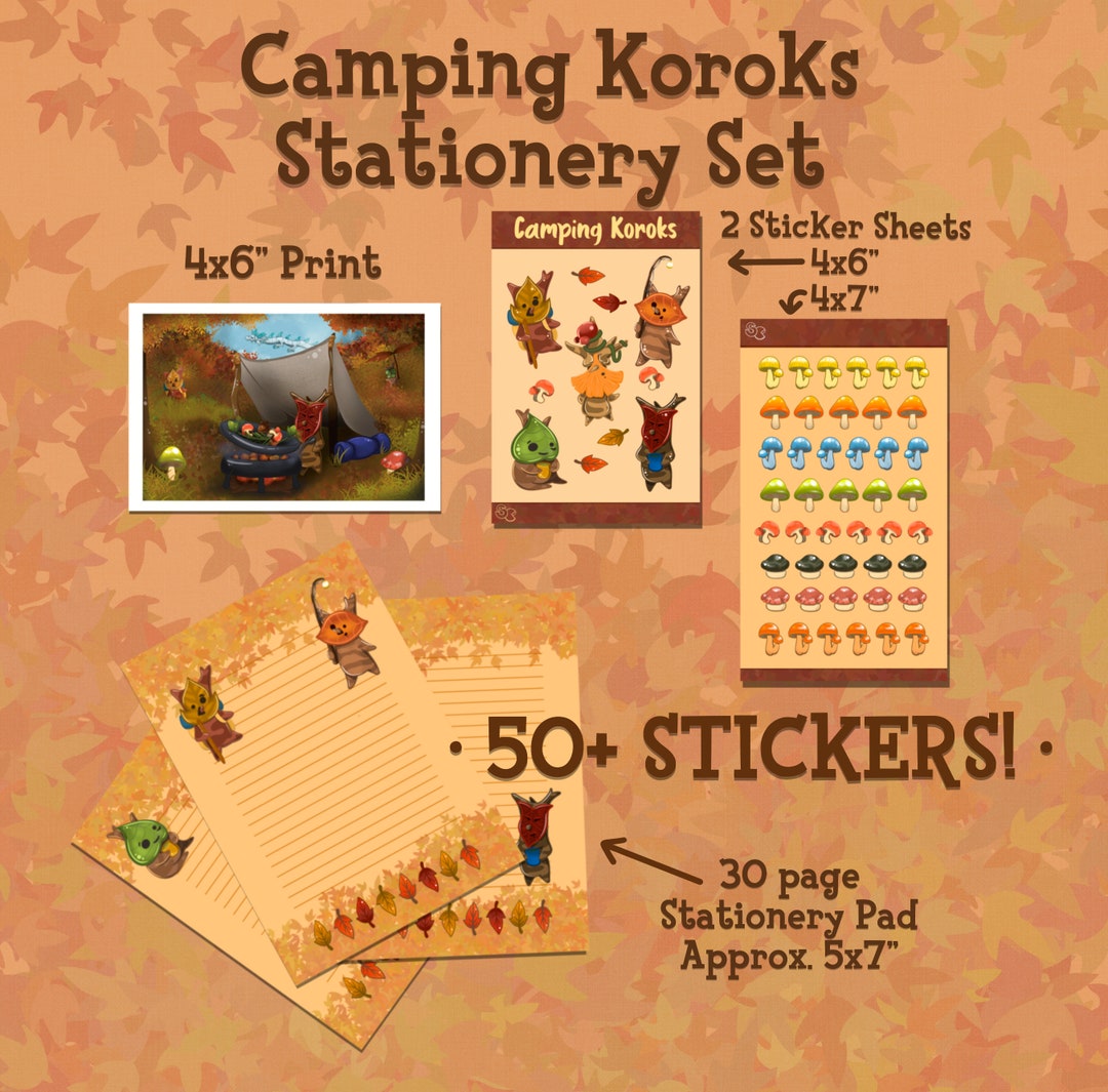 Camping Koroks Stationery/journal Pack Zelda Totk Sticker Sheet Korok ...
