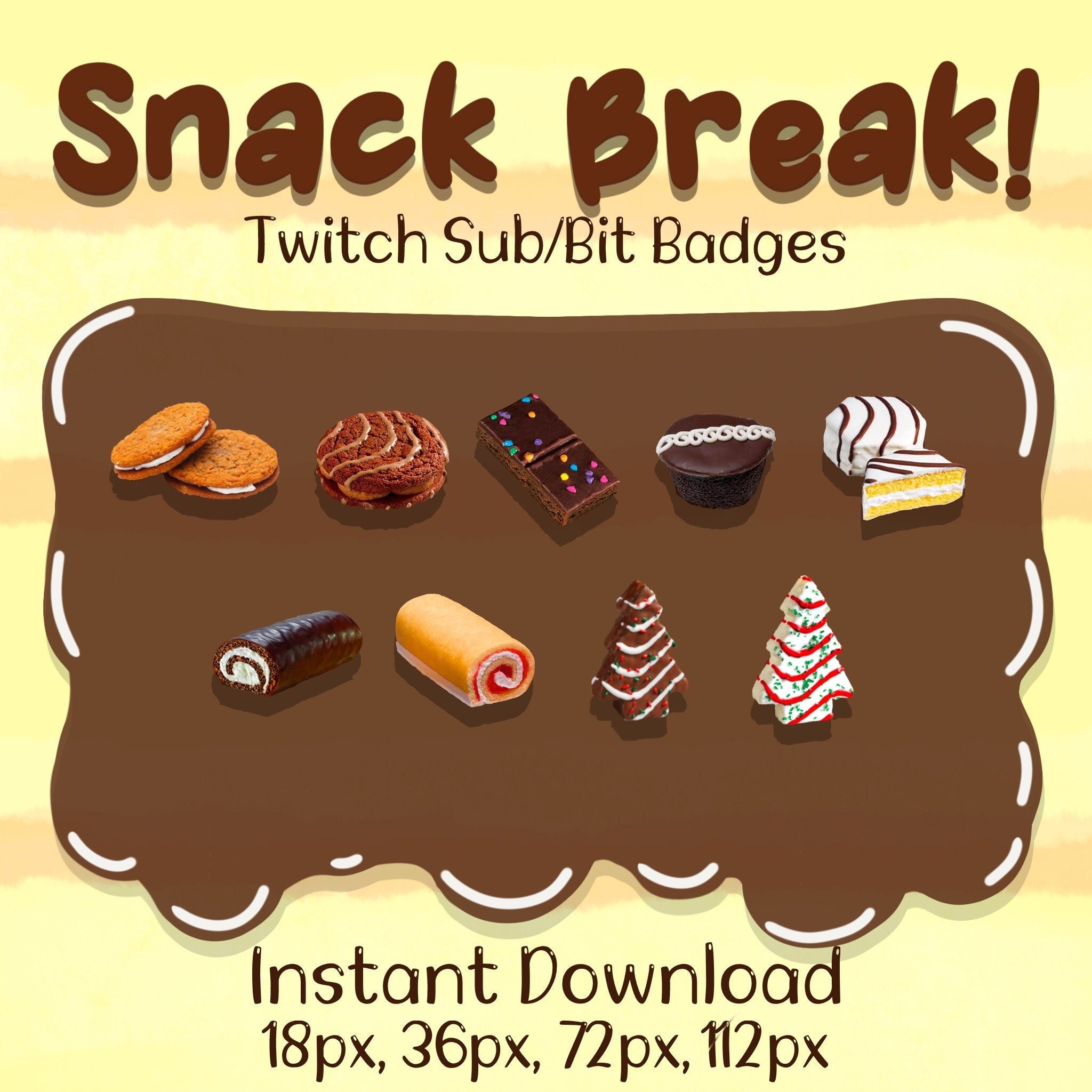 Sweet Treats Twitch Sub Badges: 90s Nostalgia Cake Pack (digital ...