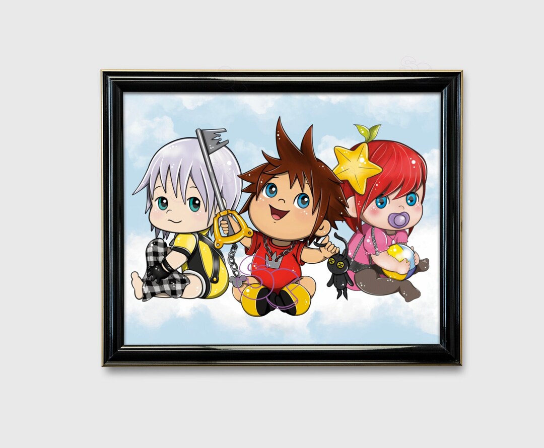 Kingdom Hearts Nursery Art Print: Baby Sora, Riku, Kairi - Etsy