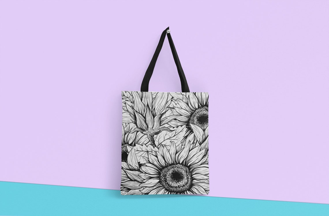 Sunflower Tote Bag, Sunflower Tote, Sunflower Bag Tote Bag, Sunflowers ...