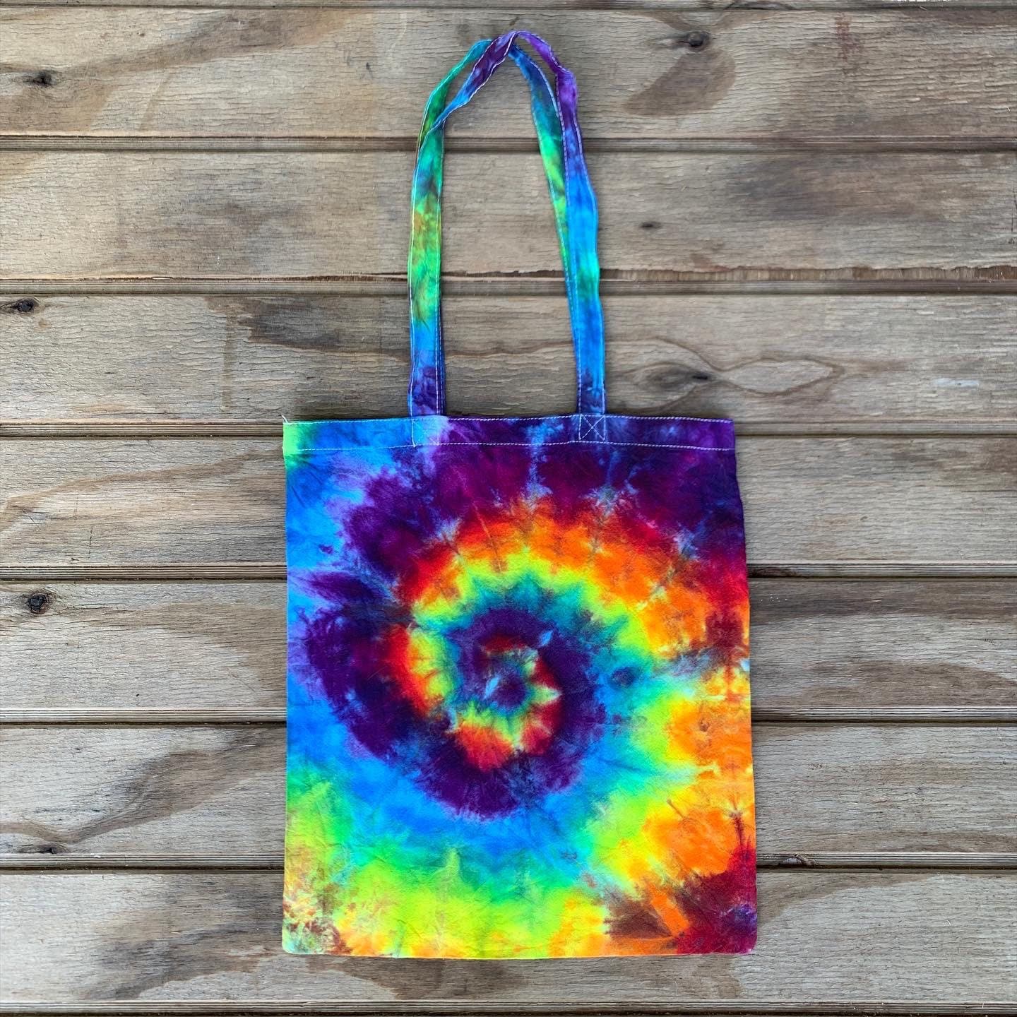 Rainbow Spiral Tie-Dye Tote Bag Tote Bag Reusable Bag | Etsy