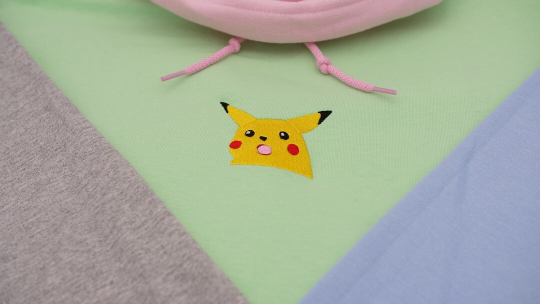 Surprised Pika Embroidered - Choose Between Tshirt / Hoodie / Crewneck ...