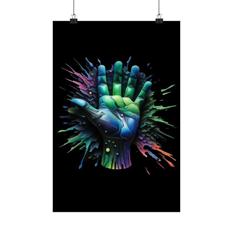 Paint Splatter Handprint Matte Vertical Posters - Etsy