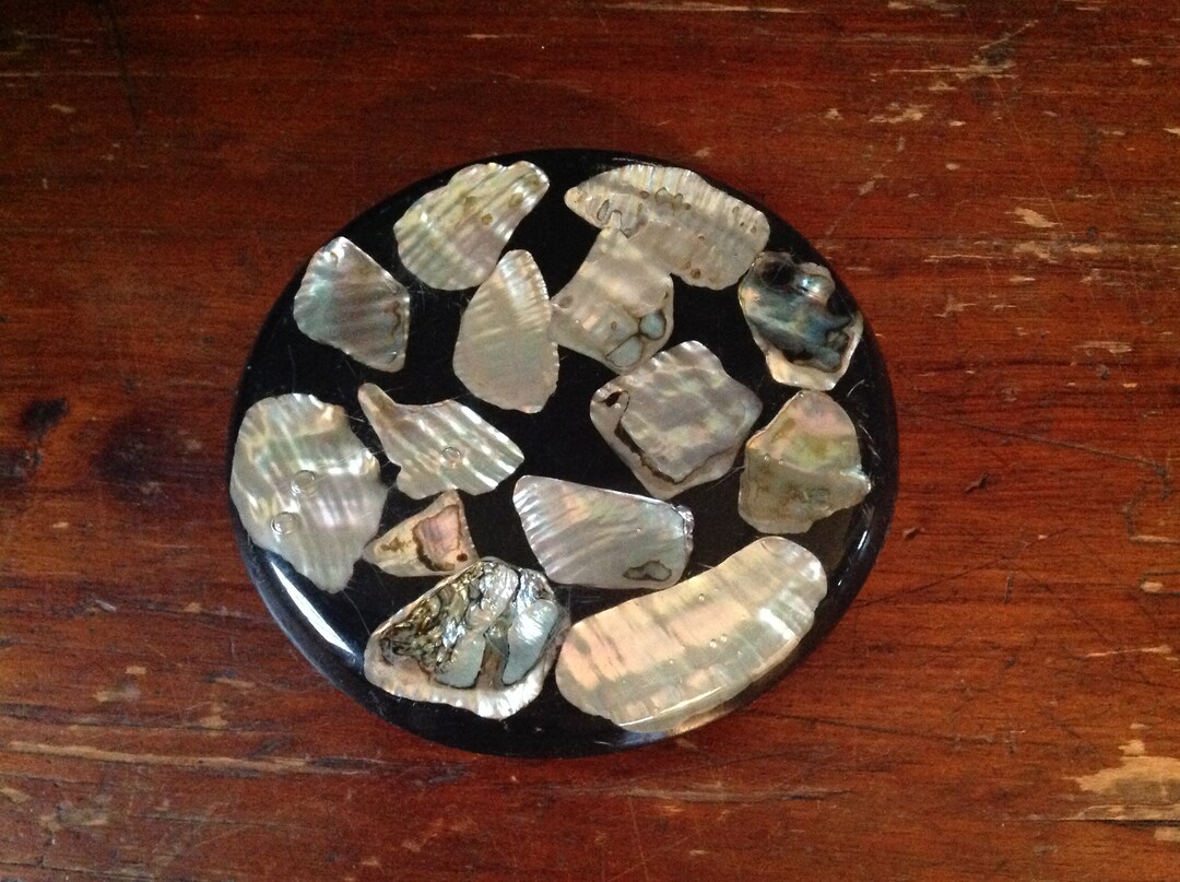 Vintage Mid Century Lucite Abalone Footed Trivet - Etsy