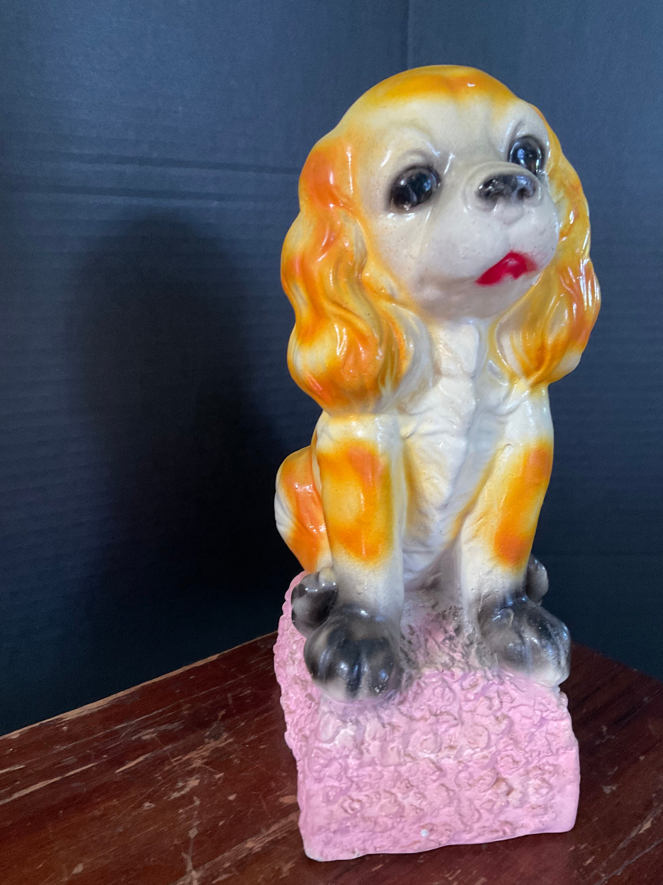 Large Vintage Mid Century 1950’s Adorable Chalkware Spaniel Dog Bank ...