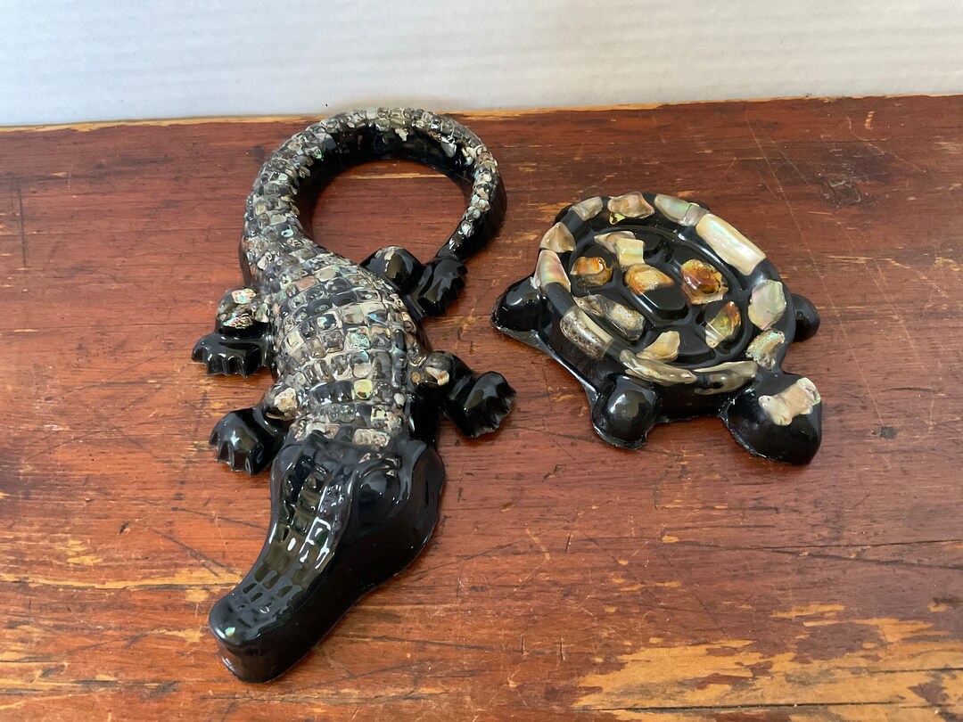 Vintage Abalone Souvenir MCM Turtle Soap, Trinket Dish and Abalone Sea ...
