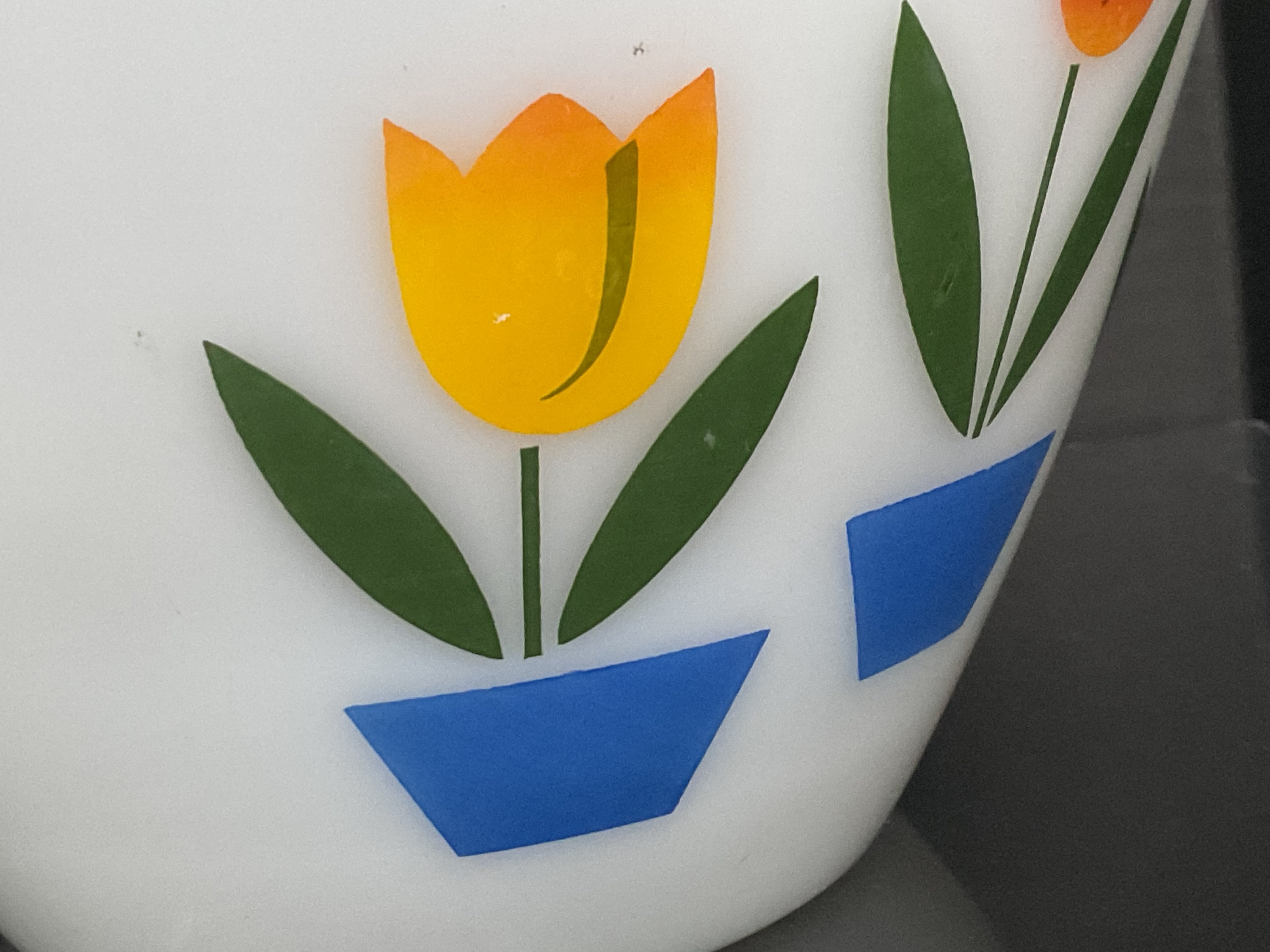 Vintage MCM 1950s Anchor Hocking Fire King Tulip Pattern Large Glass ...