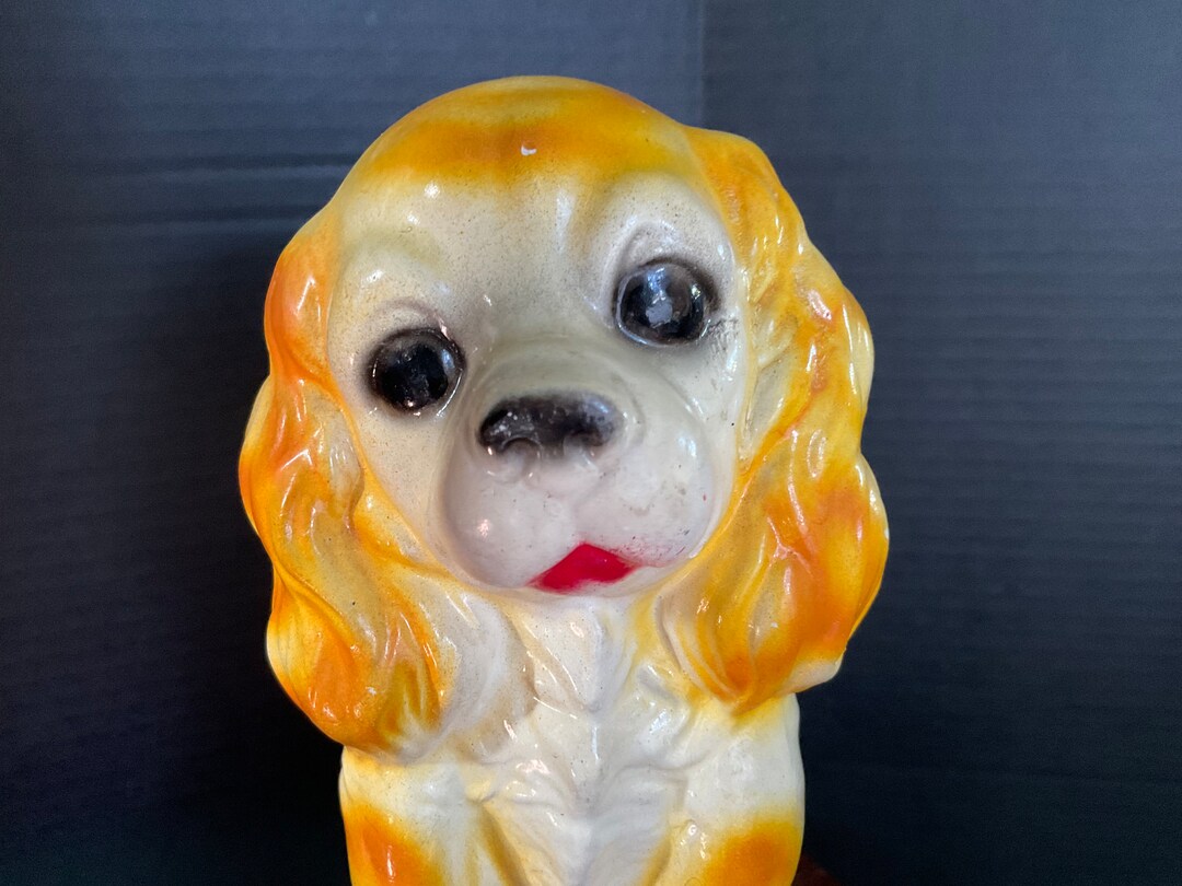 Large Vintage Mid Century 1950’s Adorable Chalkware Spaniel Dog Bank ...