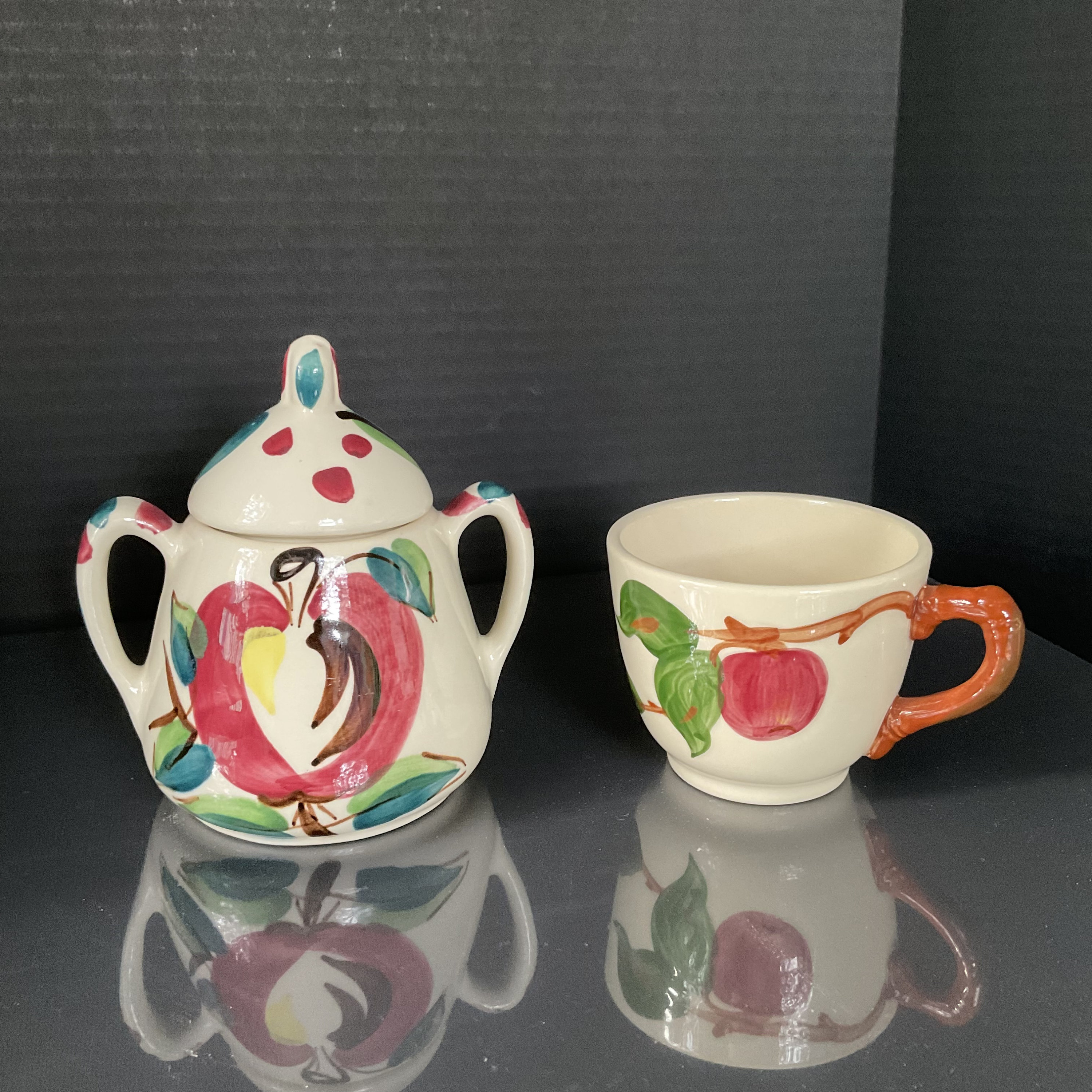 Vintage 1950s Purinton Pottery Apple Pattern Slip Ware Sugar - Etsy