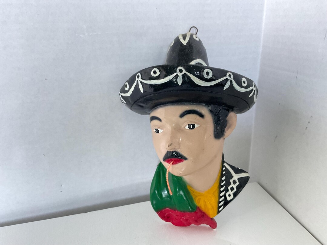 Vintage 1940’s MCM Chalkware String Holder Man Wearing a Sombrero and ...