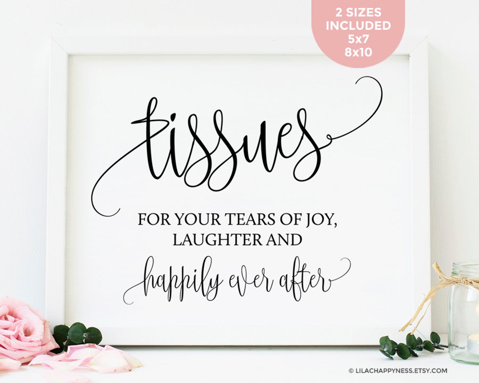 For Your Happy Tears Sign Printable Wedding Tissues Sign Tears | Etsy