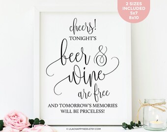 Wine and Beer Wedding Sign - Etsy