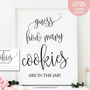 Guess How Many Cookies Are In The Jar Sign Game 1st Birthday | Etsy