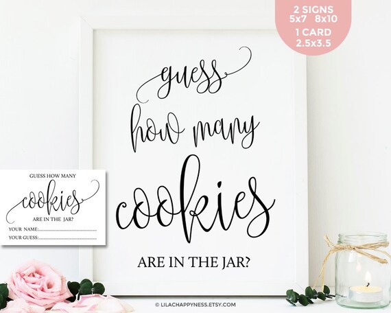 Guess How Many Cookies Are in the Jar Sign Game 1st Birthday | Etsy