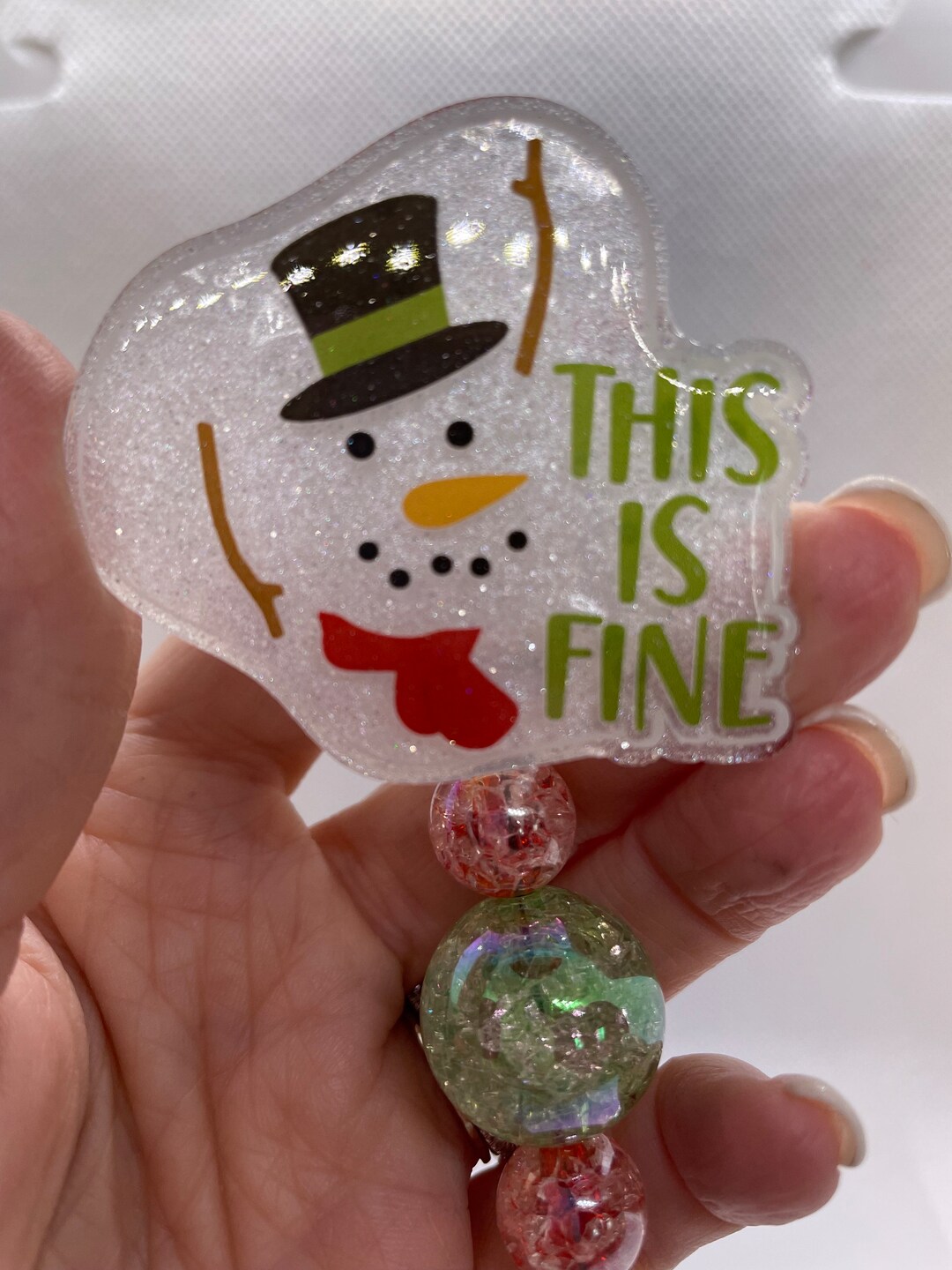 Melting Snowman Badge Reel - Etsy