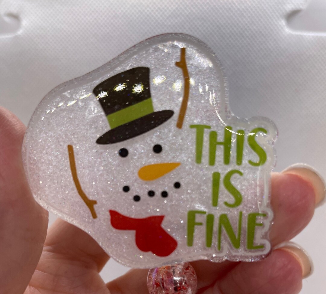 Melting Snowman Badge Reel - Etsy
