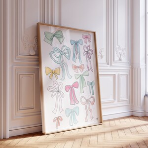 A Wall Full of Bows / Vintage Ribbon Poster Wall Print, Hand ...
