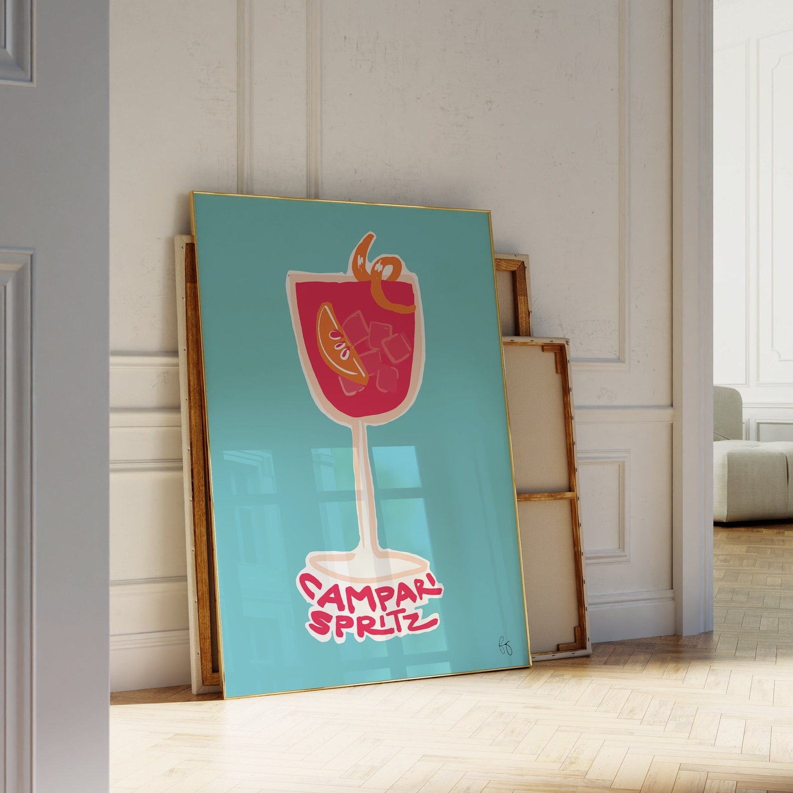 Campari Spritz Art / Vintage Bar Cart Cocktail Poster Print, Decor ...