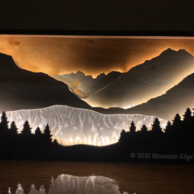Light up Mountain Art - Etsy