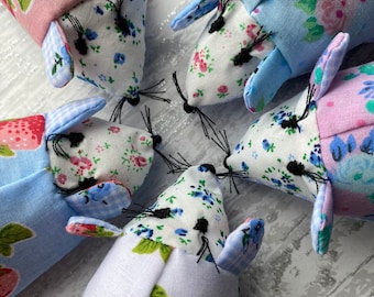 Catnip Filled Rabbit Fur Mouse Shaped Cat Toy, Large Size, Ethically ...