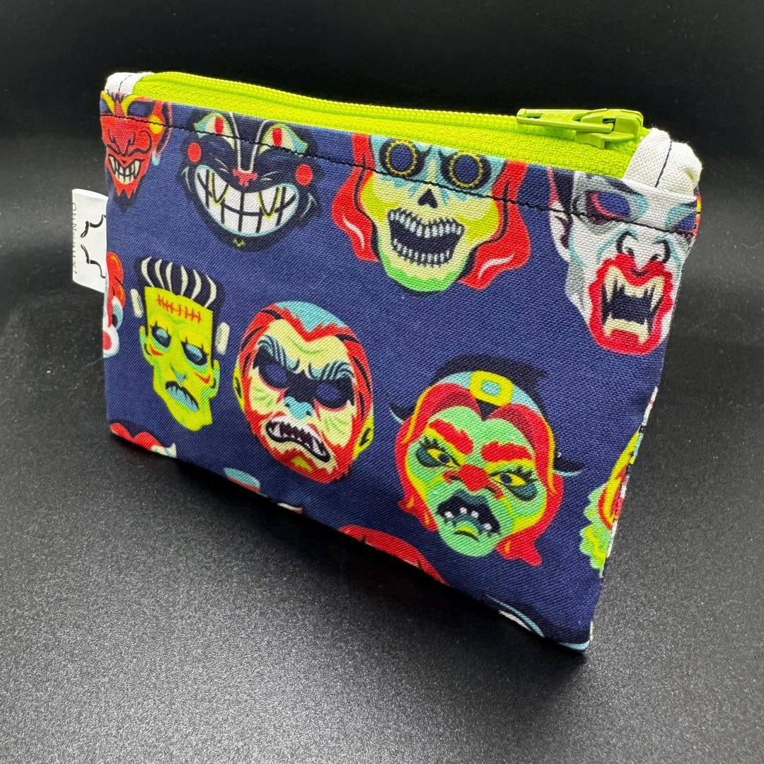 Retro Halloween Masks Zippered Pouch - Etsy