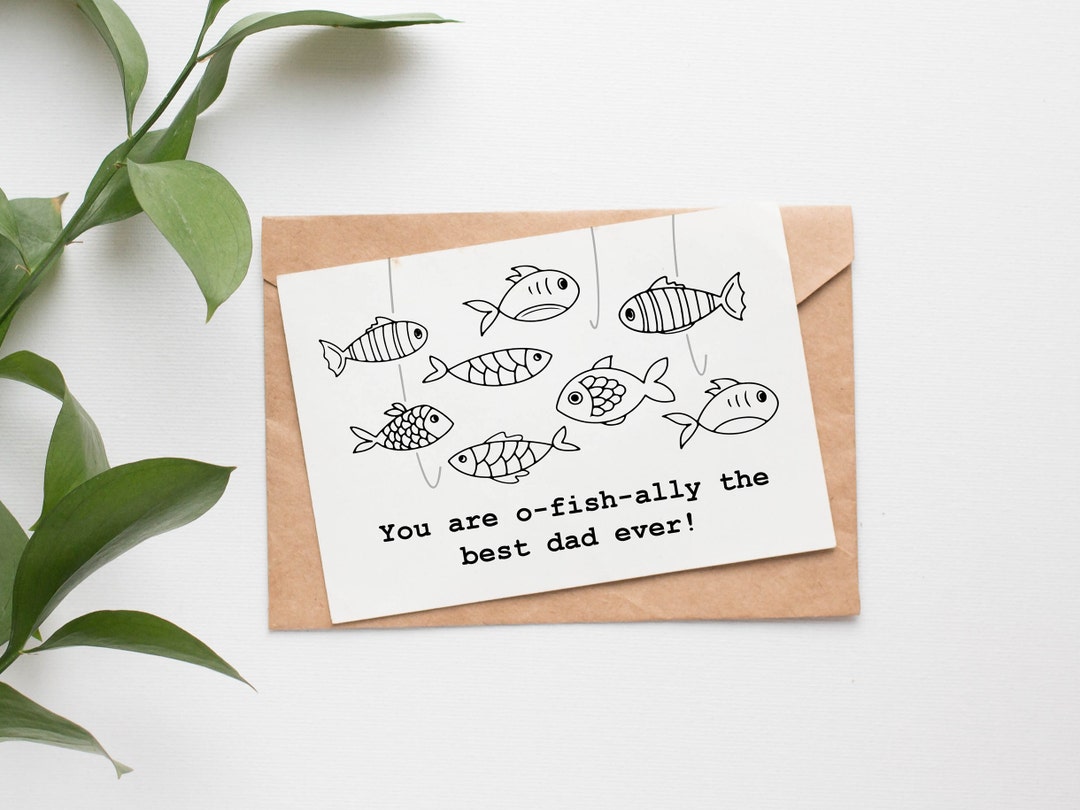 Fathers Day Fishing Card COLORING PAGE Instant Download - Etsy